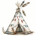 Native American Indian Tent Clipart, Boho Clipart, Printable Watercolor ...