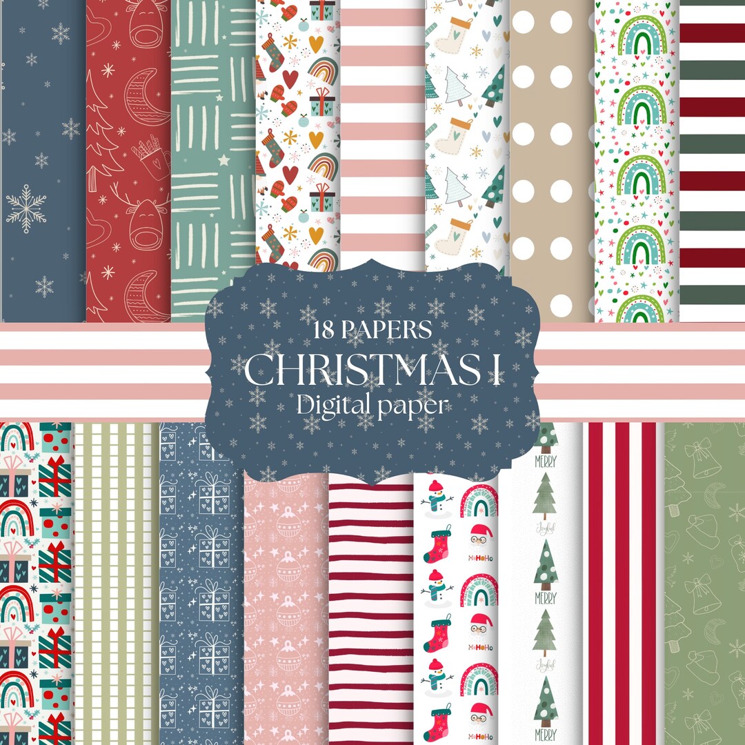Christmas Digital Paper, Snowflake Wallpaper, Christmas Tree Background ...