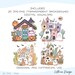 Kawaii Halloween Haunted House Clipart Bundle | Cute Spooky Houses PNG ...