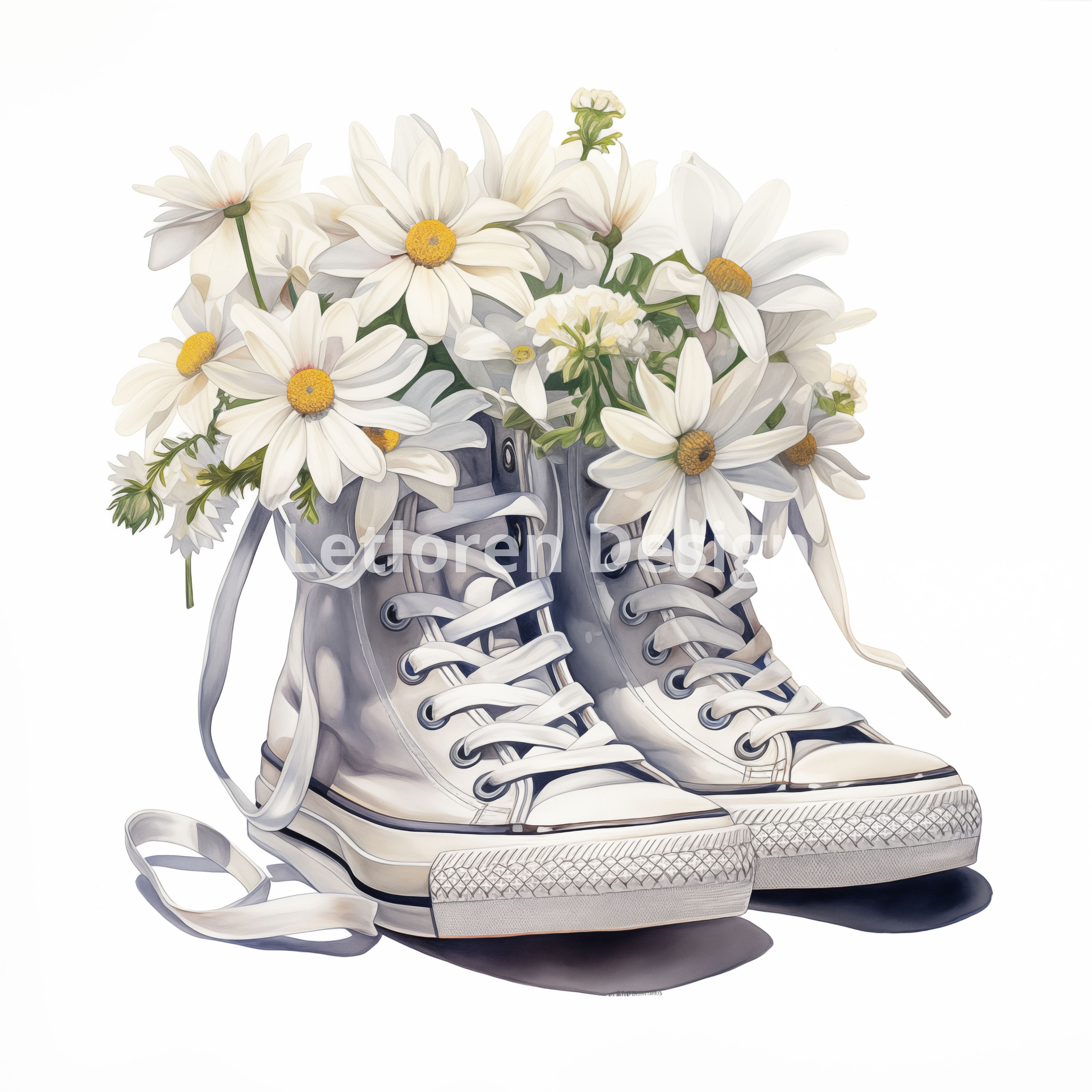 Converse Clipart, 10 Chuck All Star Sneakers, Watercolor Trainers ...