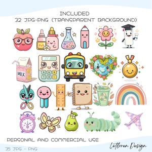 Back to School Clipart Bundle | Teacher and Education Clipart | School ...