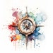 Watercolor Compass Clipart Bundle - 11 High Quality Jpgs - Digital ...