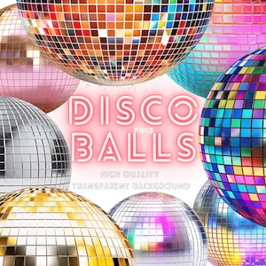 Disco Balls Clipart, Dance Party Graphics, Mirror Balls, Diamond ...