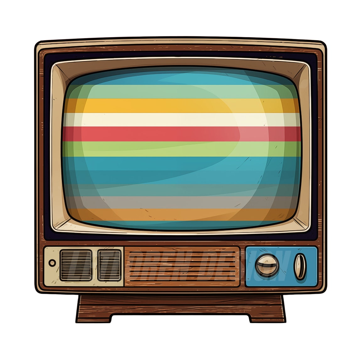 Retro Television Clipart, Tv Clipart, Vintage Television Clipart Set ...