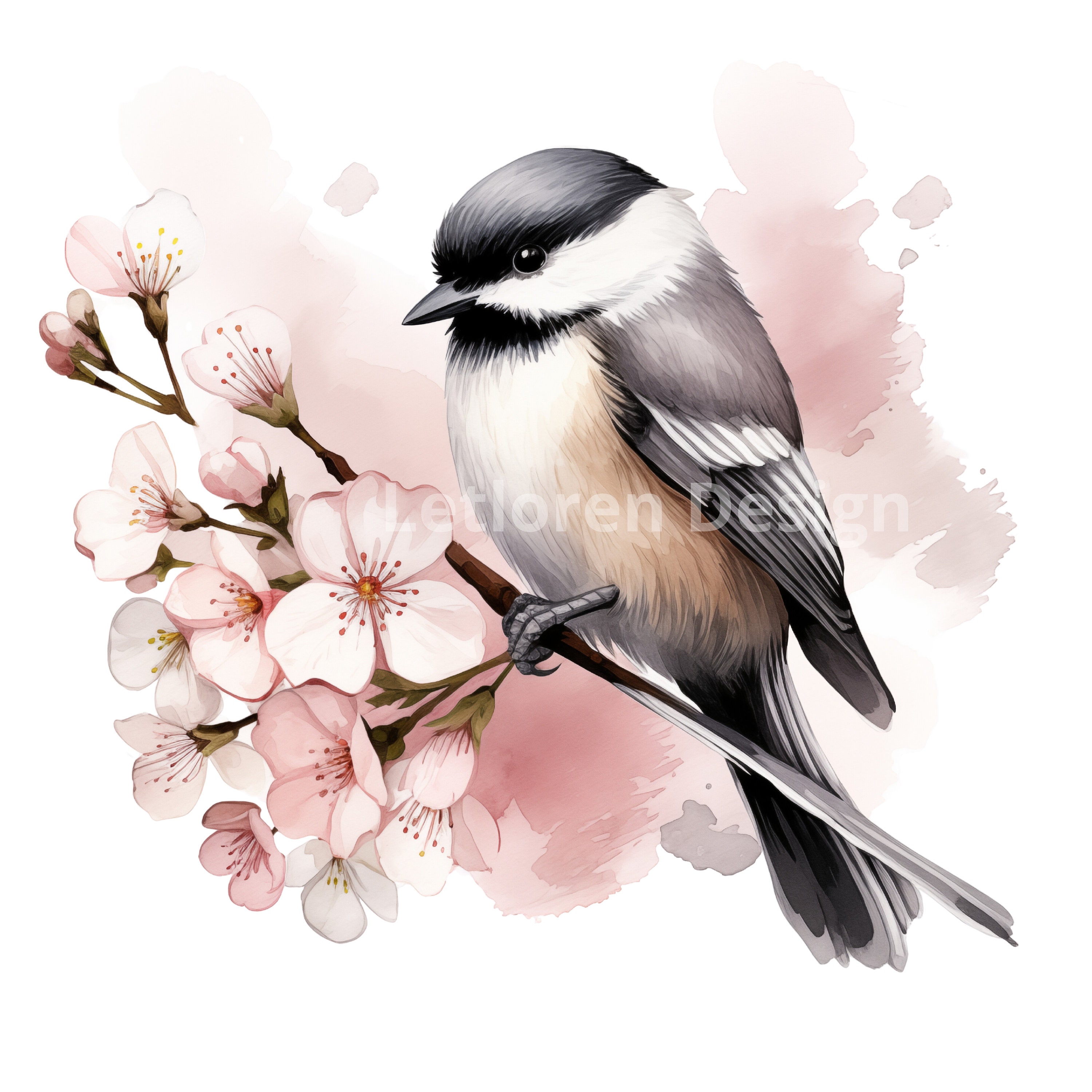 Watercolor Chickadee and Birds Clipart, 10 High Quality Jpgs, Digital ...