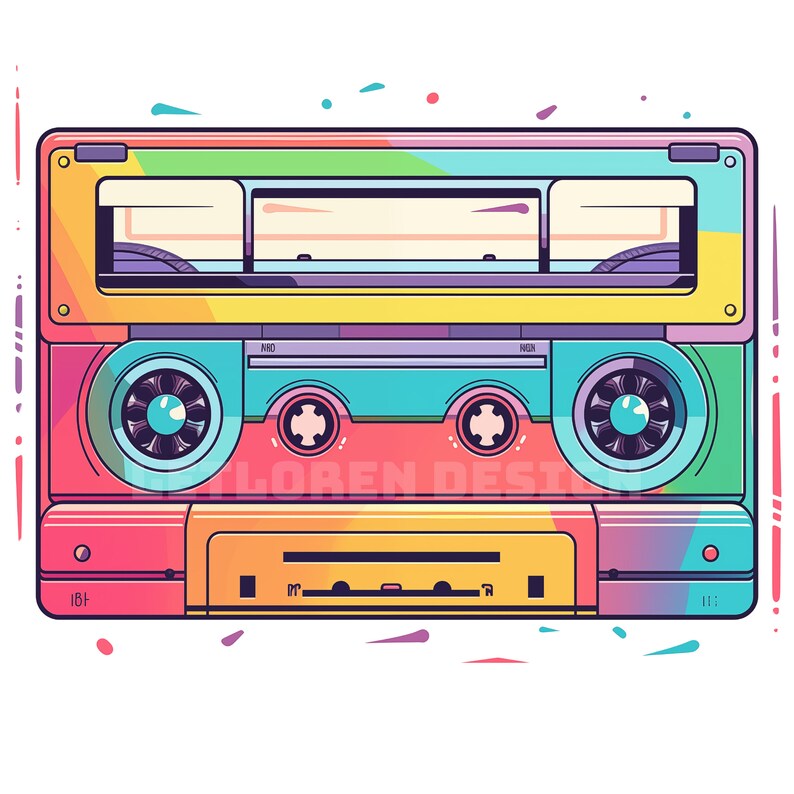 Cassette Tapes Clipart, Cassette Clip Art, 80s' Retro, Compact Tapes ...