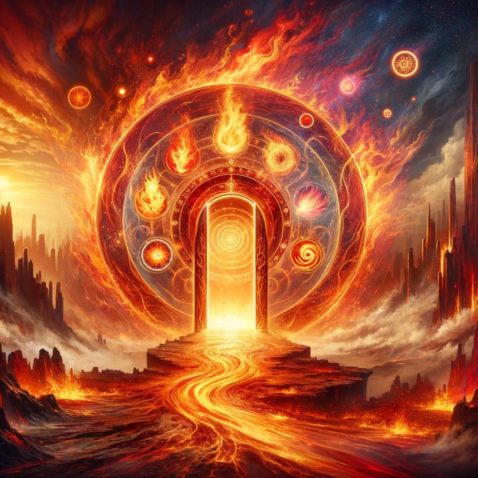 Fire Element Portal Attunement Fire Elementals Realm Transformation ...