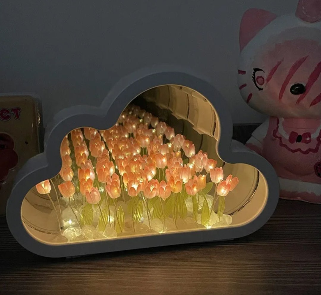Diy Tulip Cloud Sea Flowers Night Lamp Creative Light - Etsy