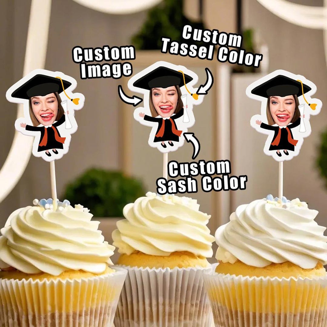 Personalized Graduation Cupcake Toppers Cake Decorations Party Favors ...