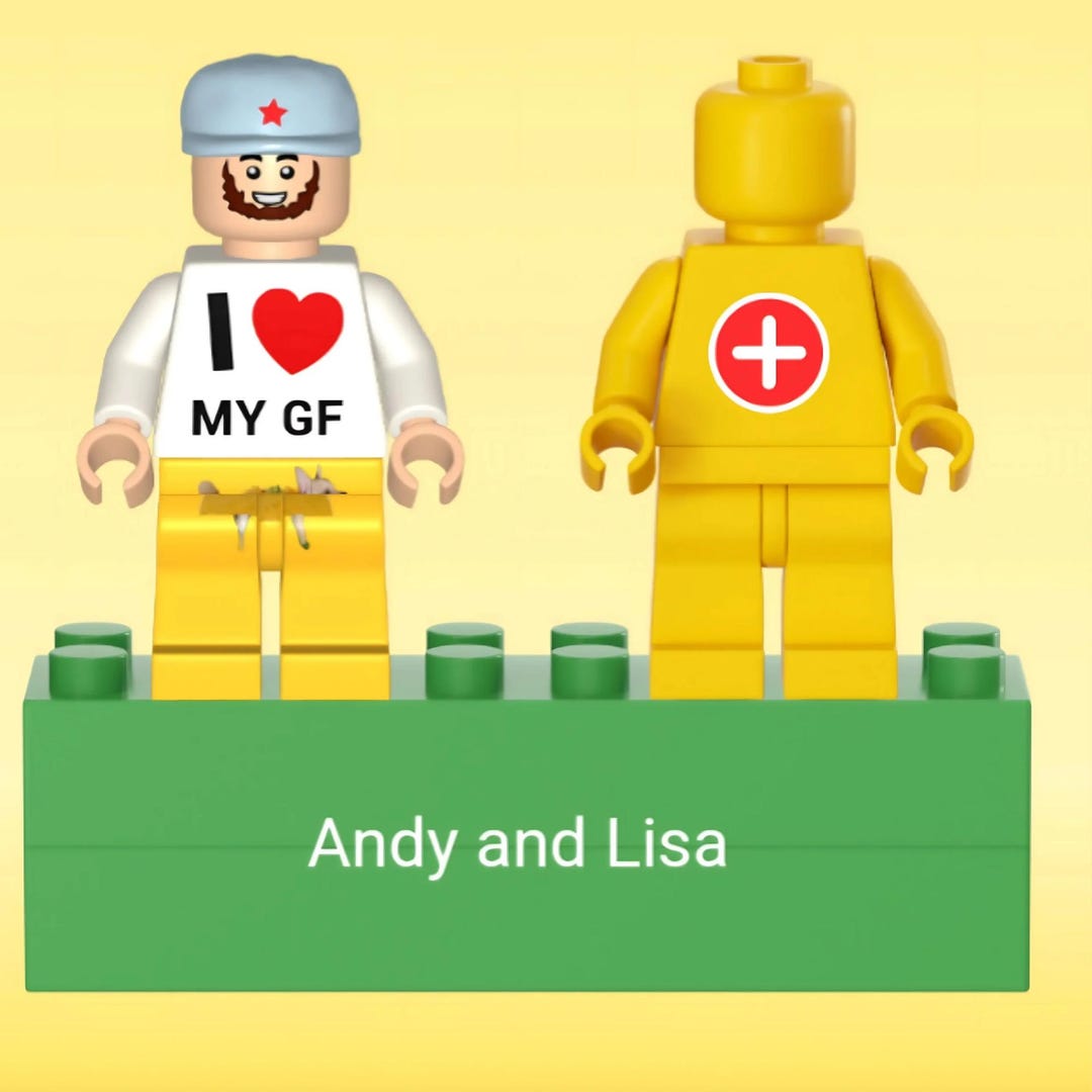 Custom Brick Minifig Pair to Build Couple Block Statue Husband Wife ...