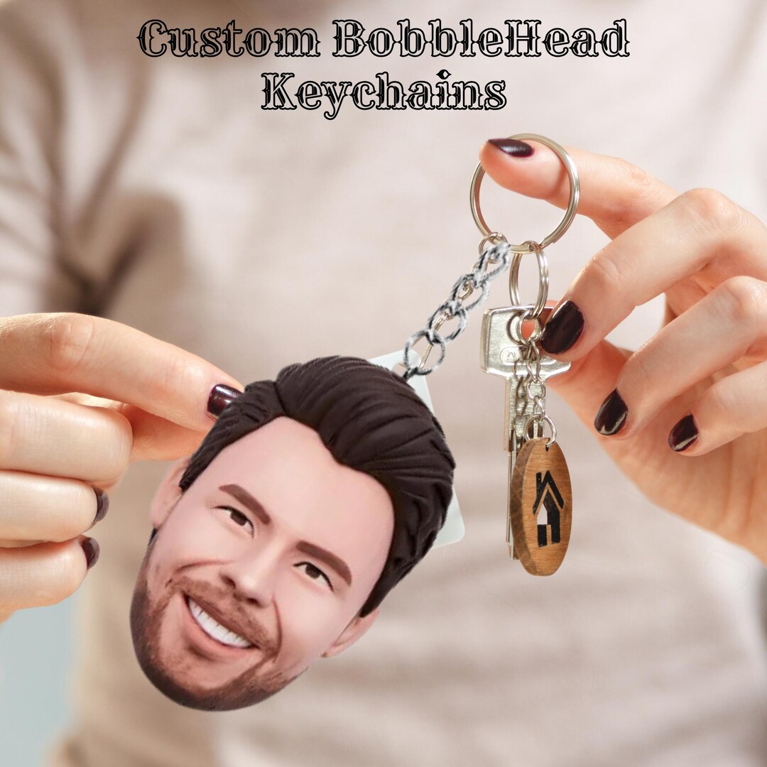 Personalized Bobblehead Keychain Custom Bobblehead Keyring From Your ...