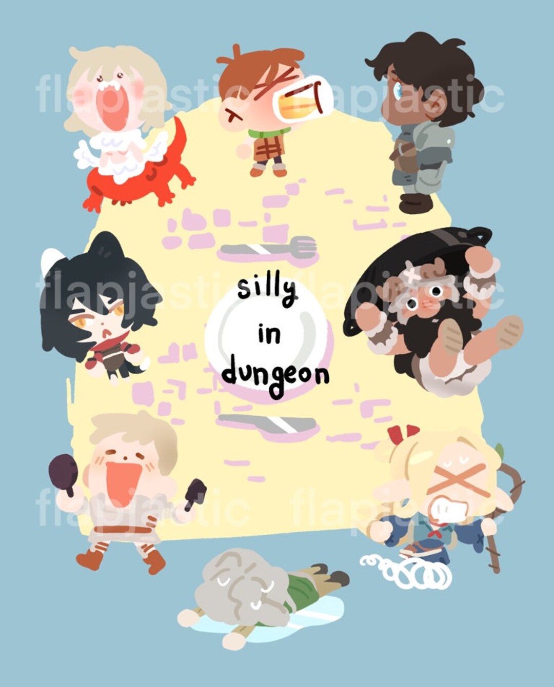 Dungeon Meshi Silly in Dungeon 5x6" Sticker Sheet - Etsy