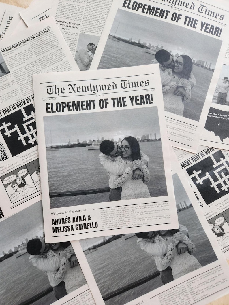 Custom Wedding Newspaper Template - Etsy