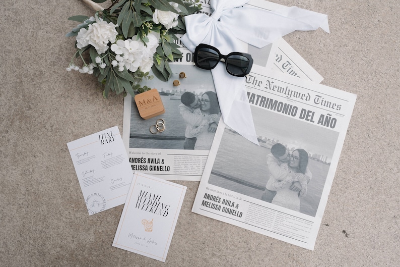 Custom Wedding Newspaper Template - Etsy
