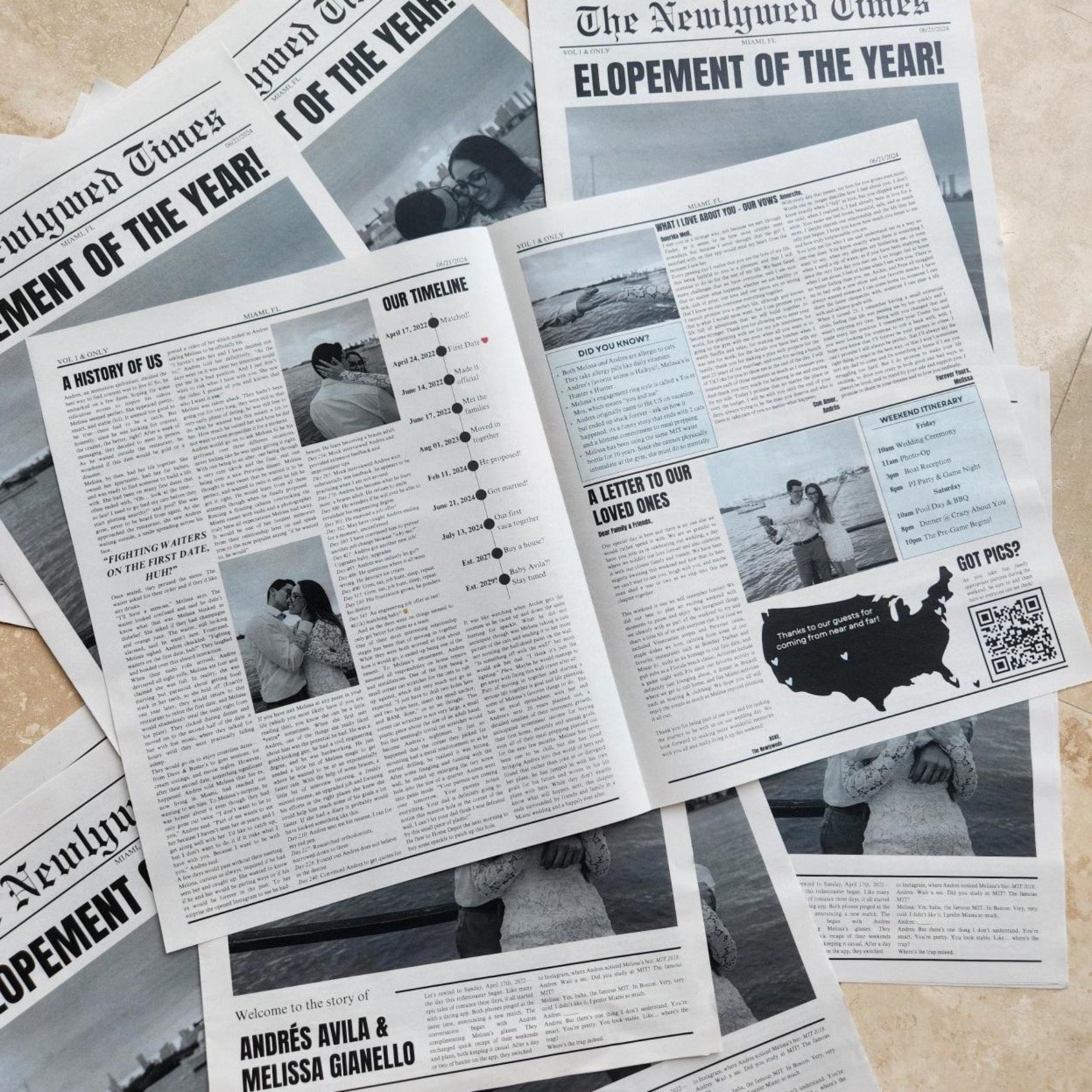 Custom Wedding Newspaper Template - Etsy