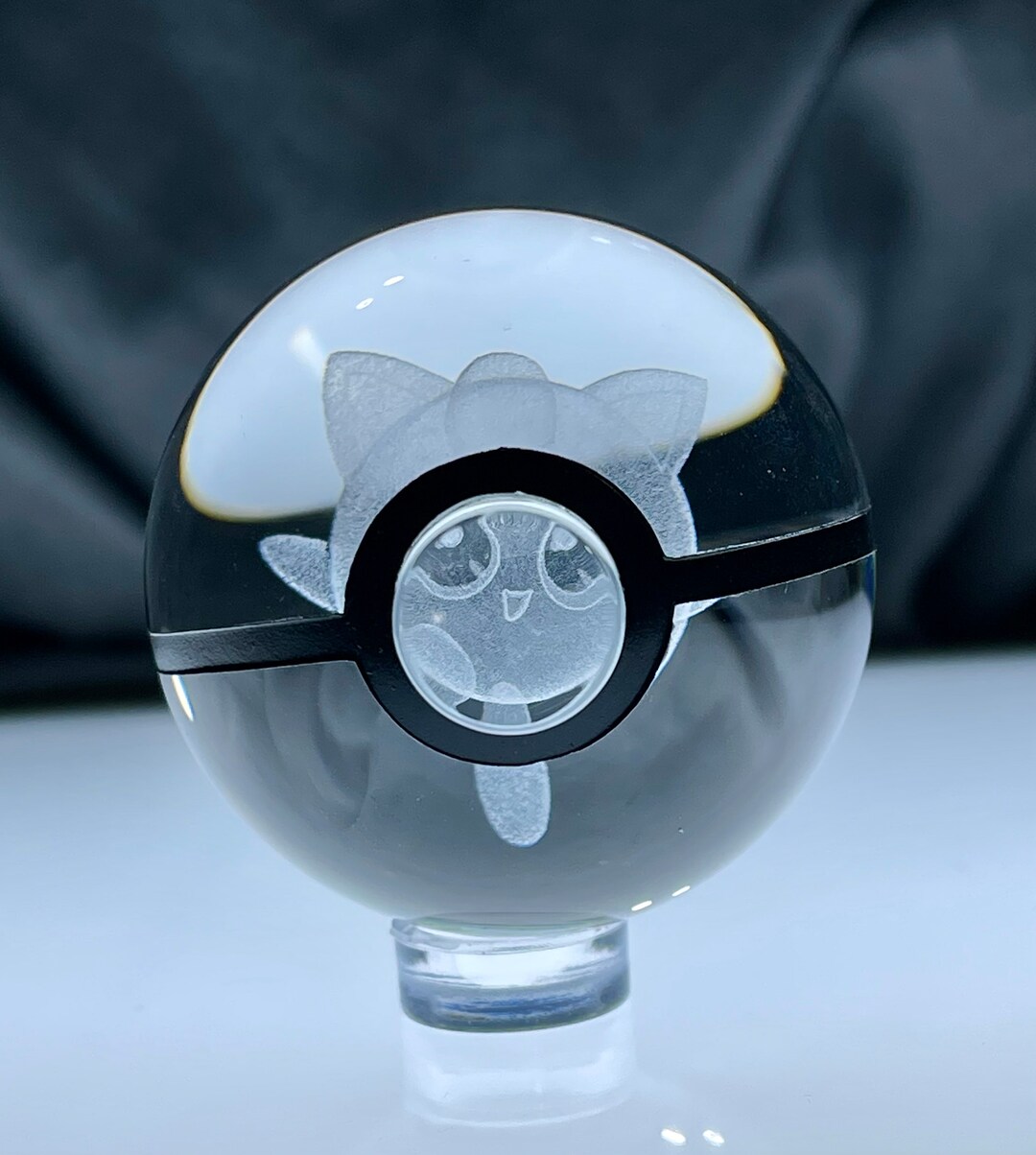 Etched Glass Pokémon Poke Ball With Jigglypuff - Etsy