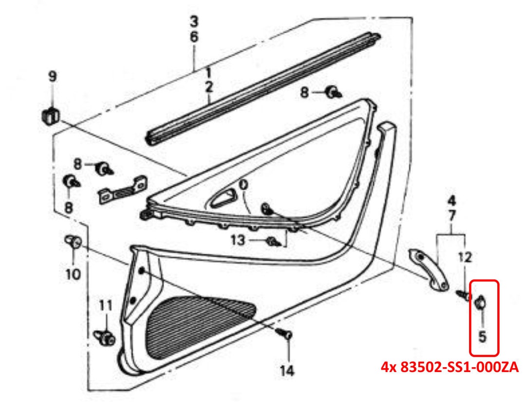 Interior Door Handle Screw Covers Set of 4 83502-SS1-000ZA - Etsy