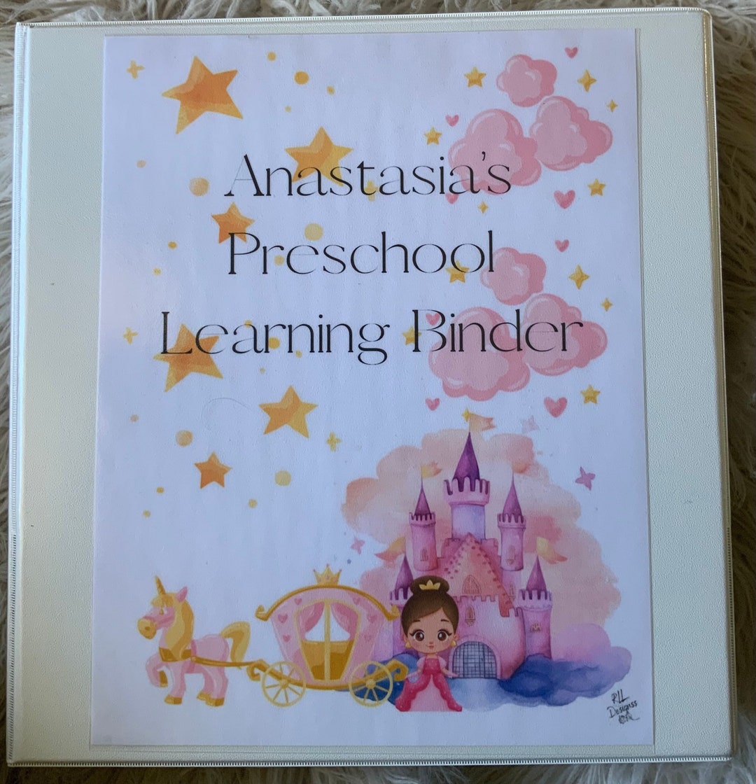 Prek Learning Binder Princess Theme,preschool Learning Binder, Busy ...