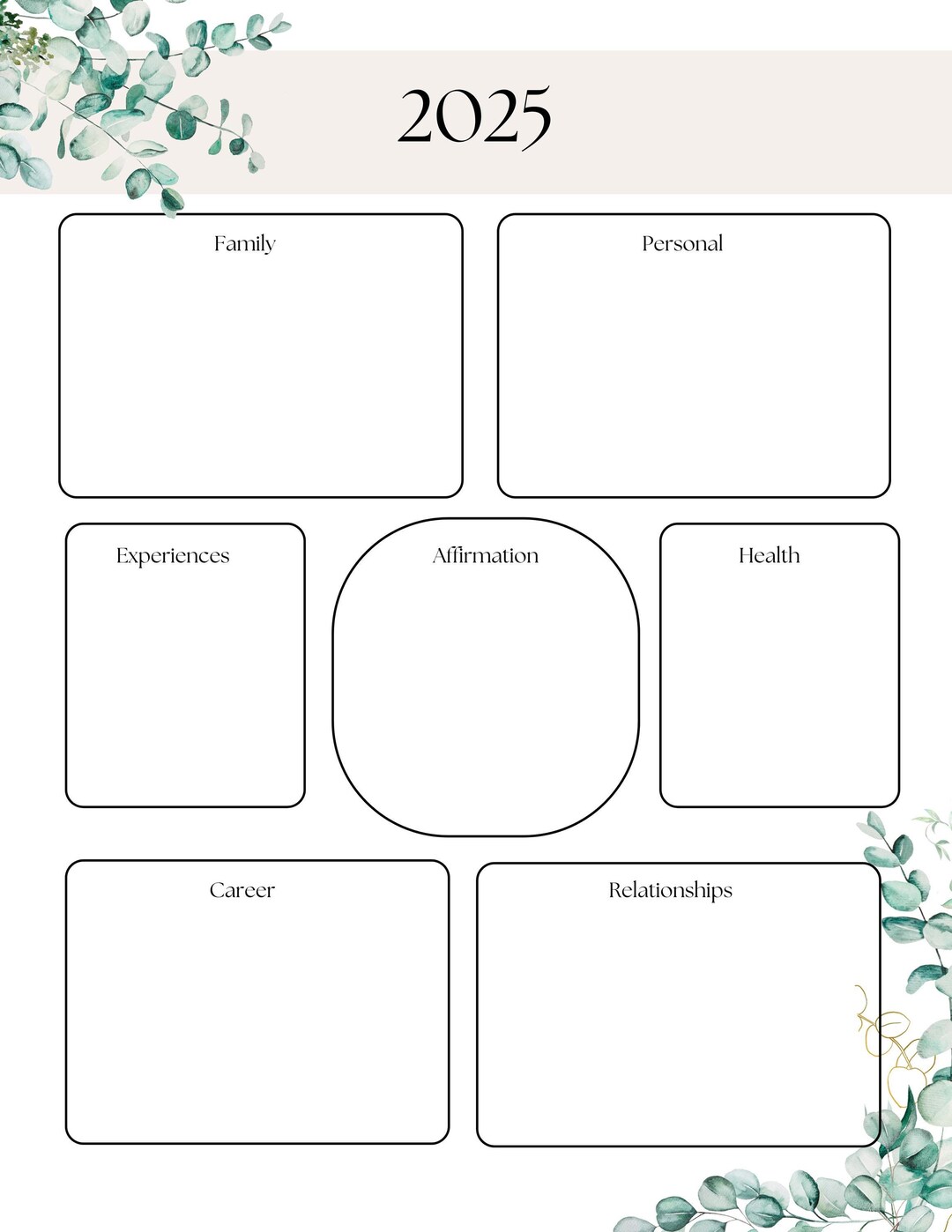 2025 Vision Board Printable - Etsy