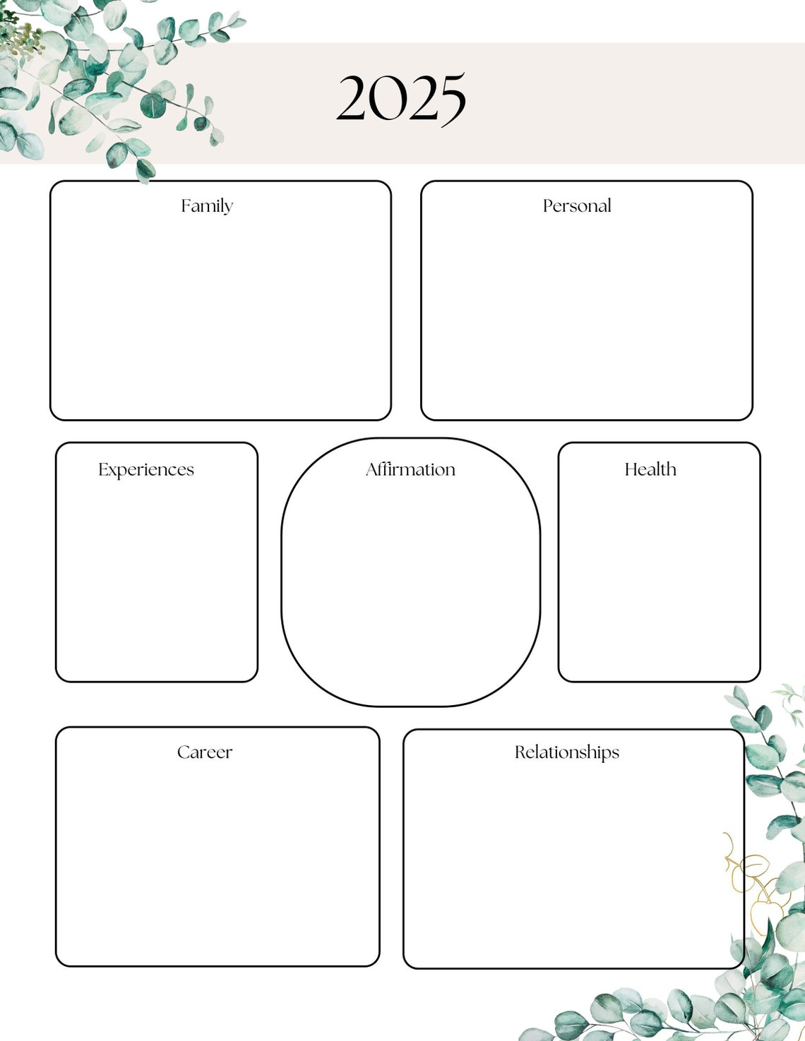 2025 Vision Board Printable - Etsy