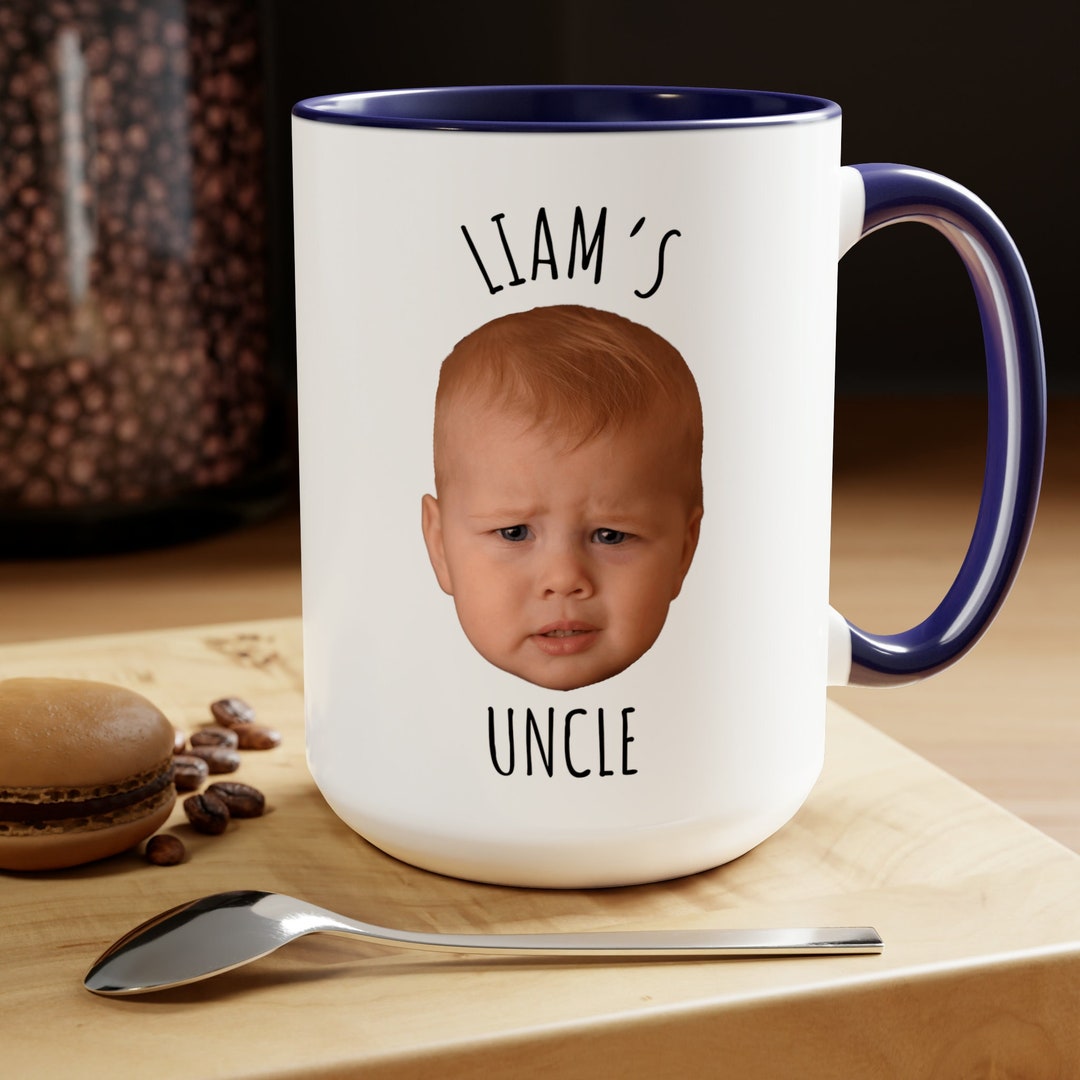 Personalized Baby Face Photo Uncle Coffee Mug, Custom Birthday Gift for ...