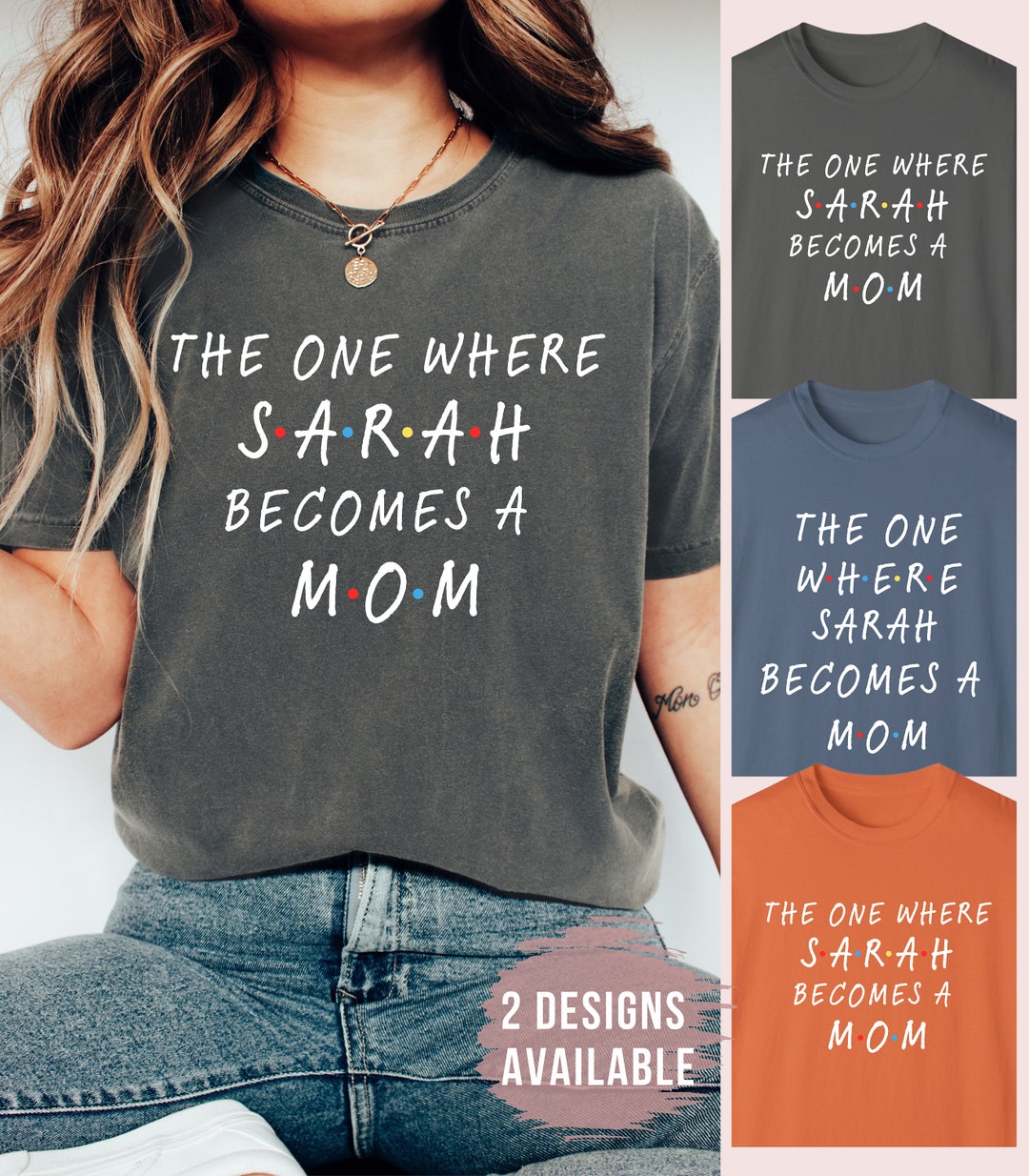 Custom Baby Announcement Mama Crewneck, the One Where Becomes a Mom ...