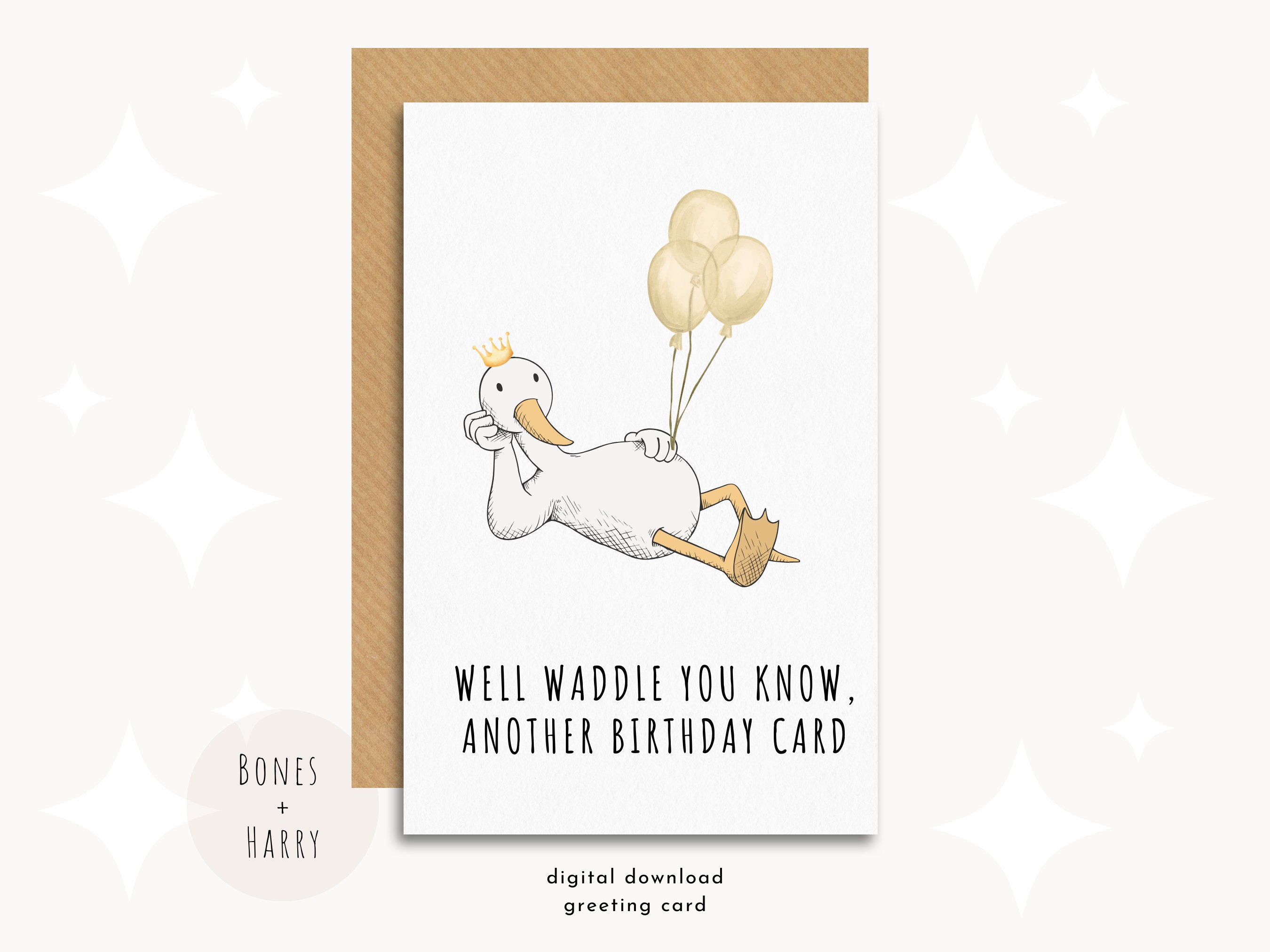 Printable Pun Birthday Card, Funny Animal Pun, Hilarious Digital ...