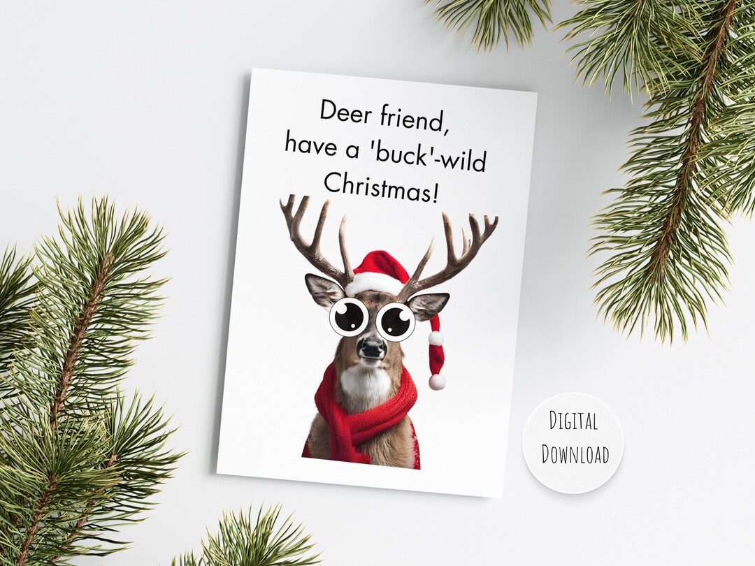 Printable Pun Christmas Card, Punny Holiday Card, Digital Download Card ...