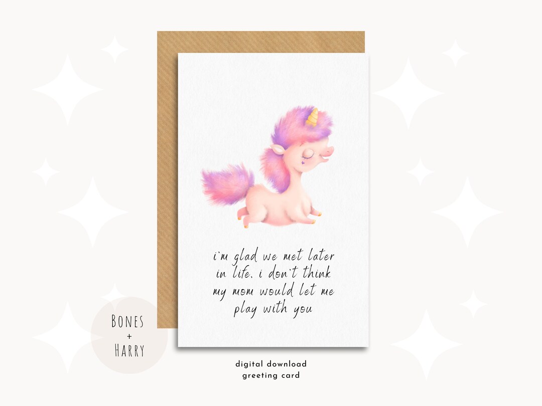 Snarky Unicorn Best Friend Birthday Card, Printable Bestie Bday ...
