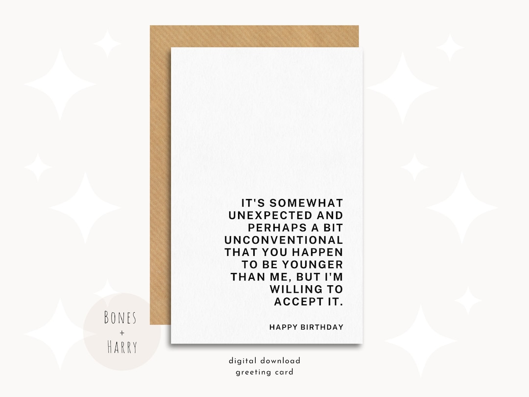Cheeky Birthday Card Printable, Print at Home Bday Card, Digital ...