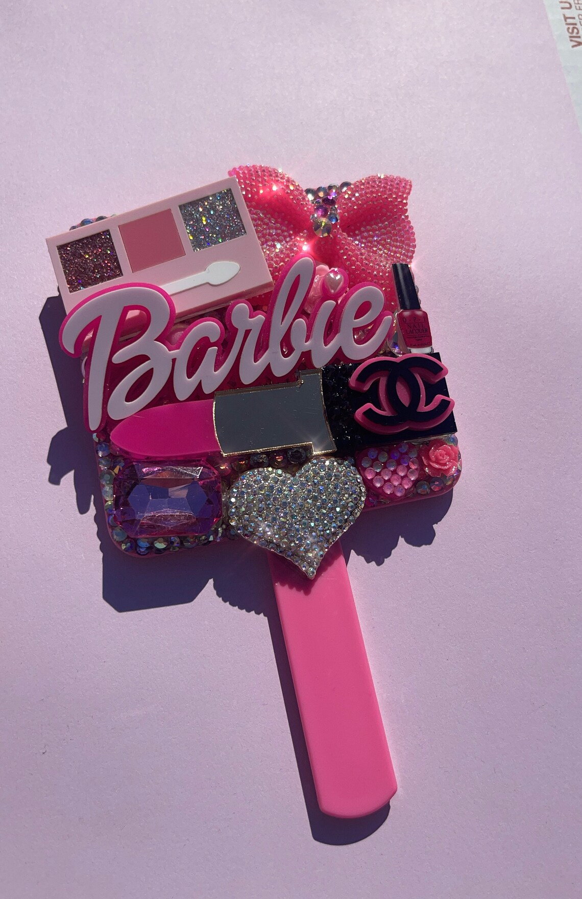 Pink Mini Barbie Bling Handheld Mirror, Gifts for Young Girls, Barbie ...