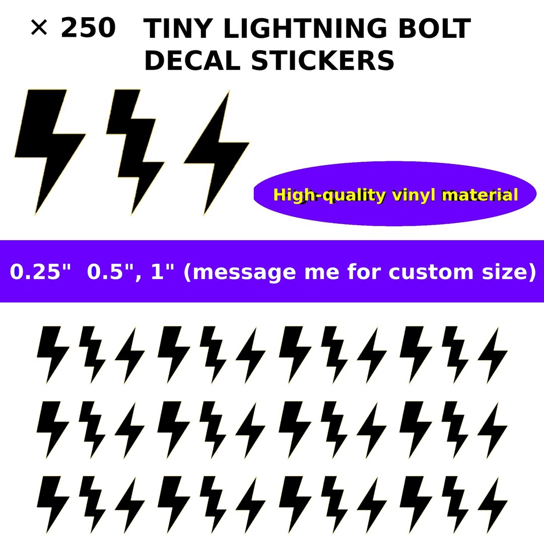 250 Count, Lightning Bolt, 3mm, 4mm, 1 Inch, 2 Inch, 3 Inch Small Mini ...