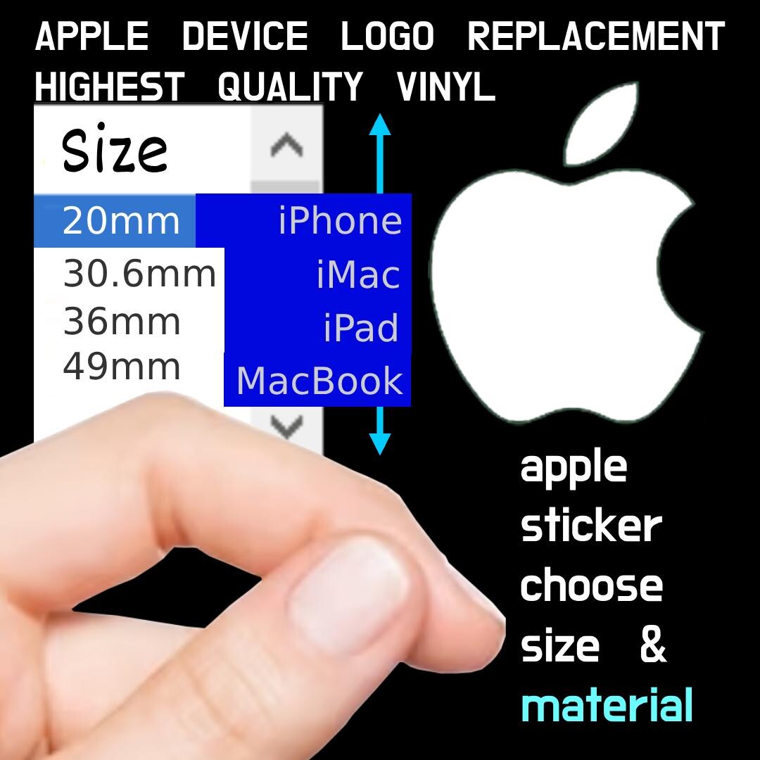 Apple Logo Decal: Vinyl Sticker for Macbook, Iphone, Car - Etsy