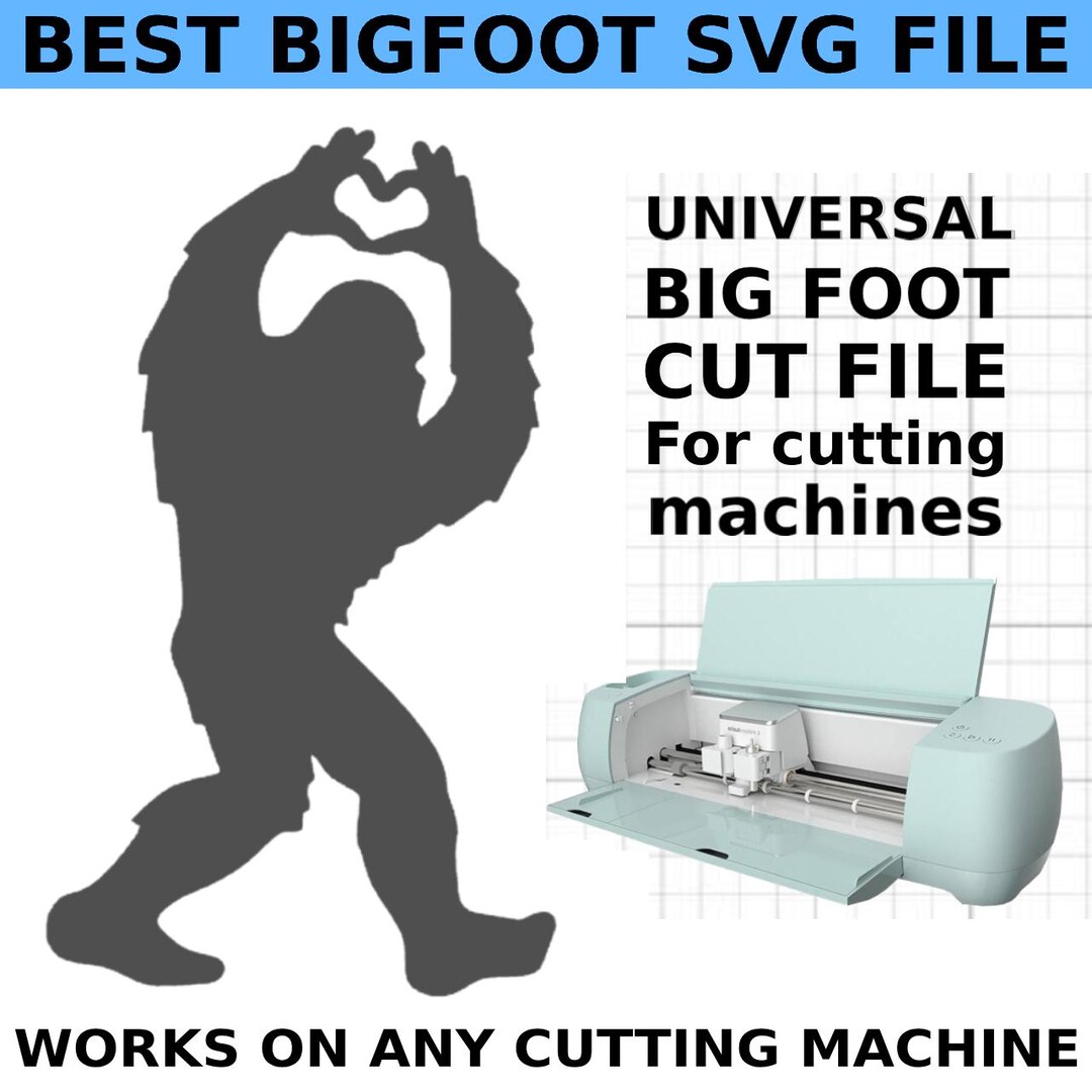 Bigfoot Heart Sign Digital SVG File – Sasquatch Funny Sticker Design ...