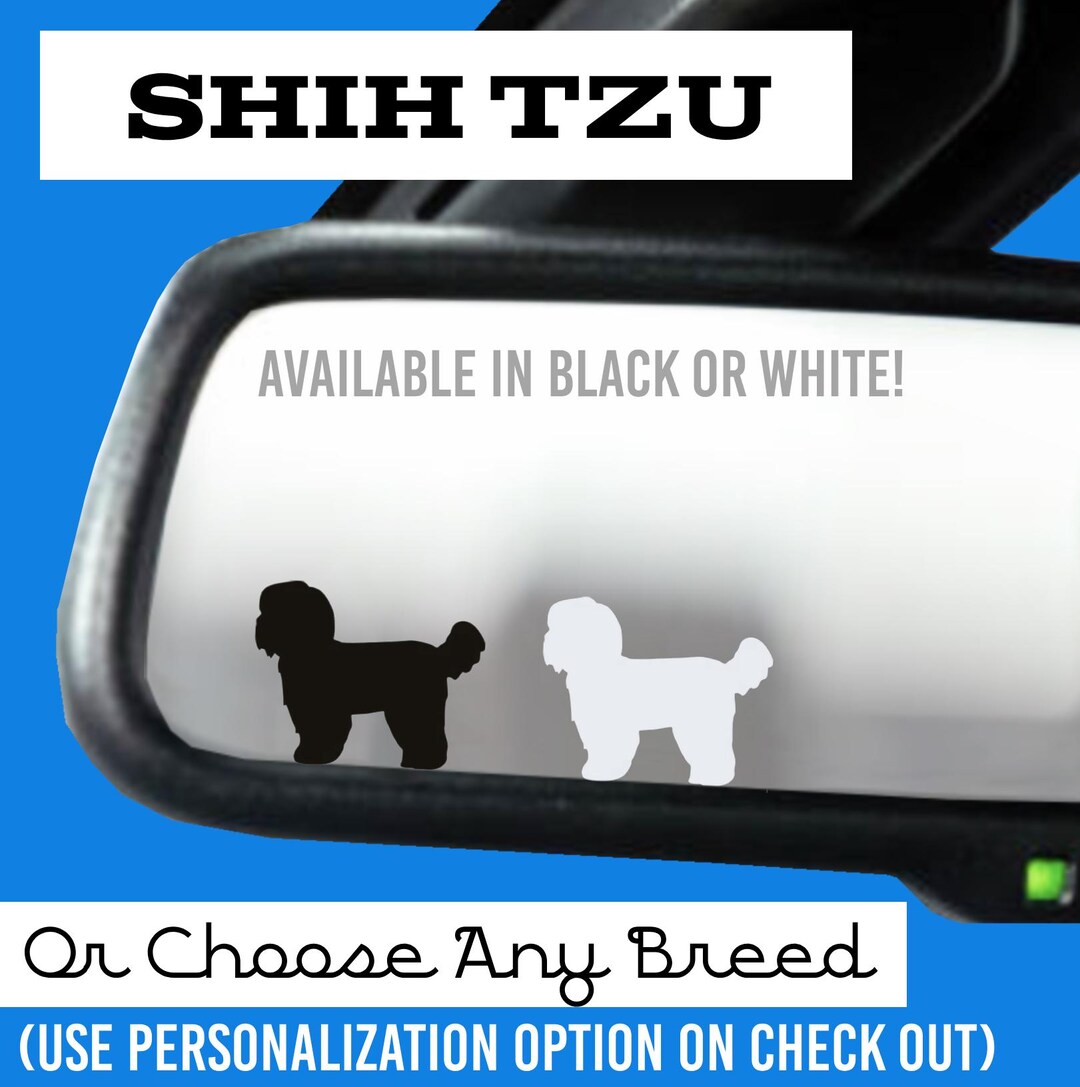 Shih Tzu Mirror Sticker, Shih Tzu Car Decal, Cute Shih Tzu Phone ...