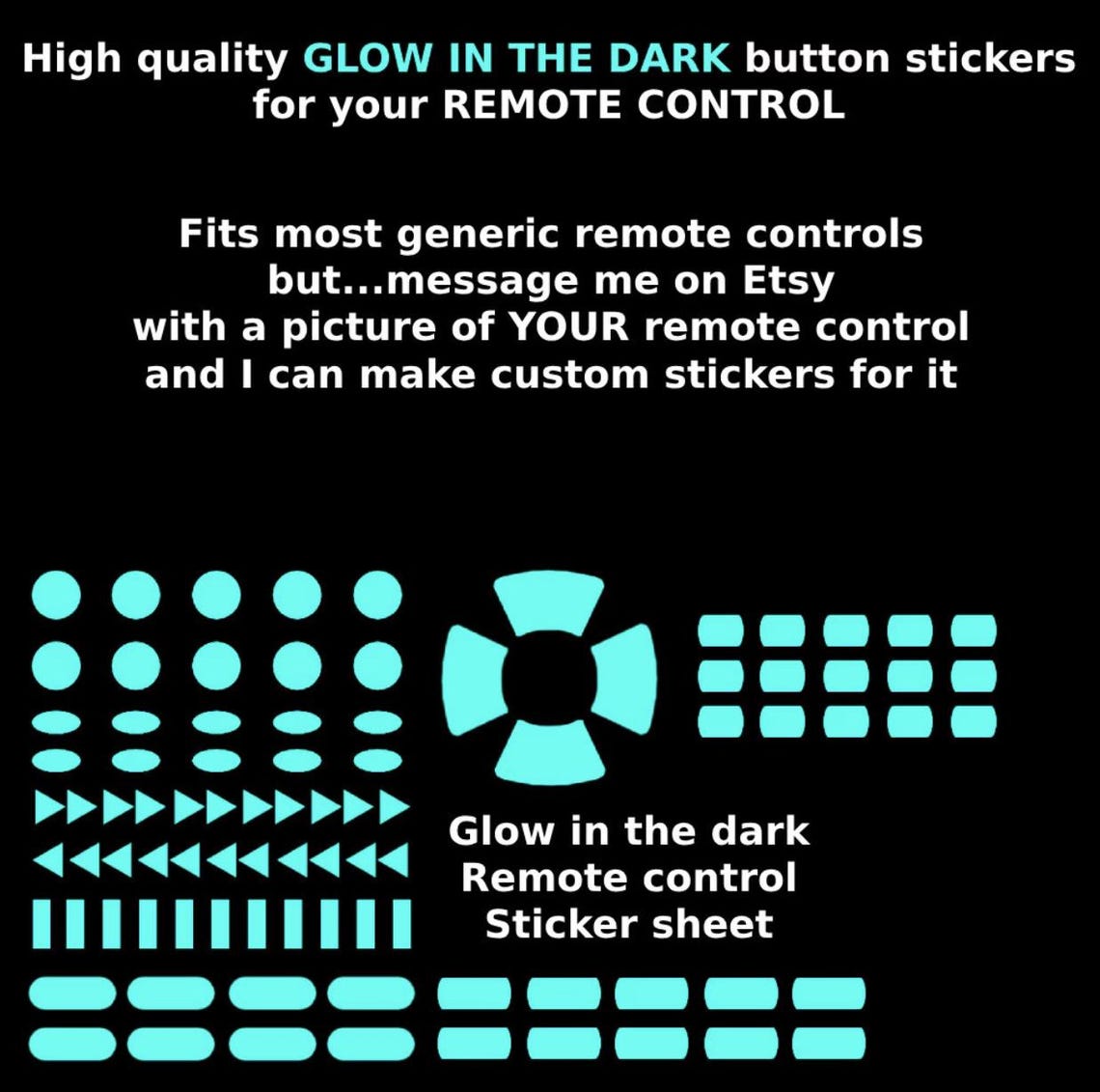 Glow in the Dark Stickers for Remote Control, GENERIC SHAPES, Each ...
