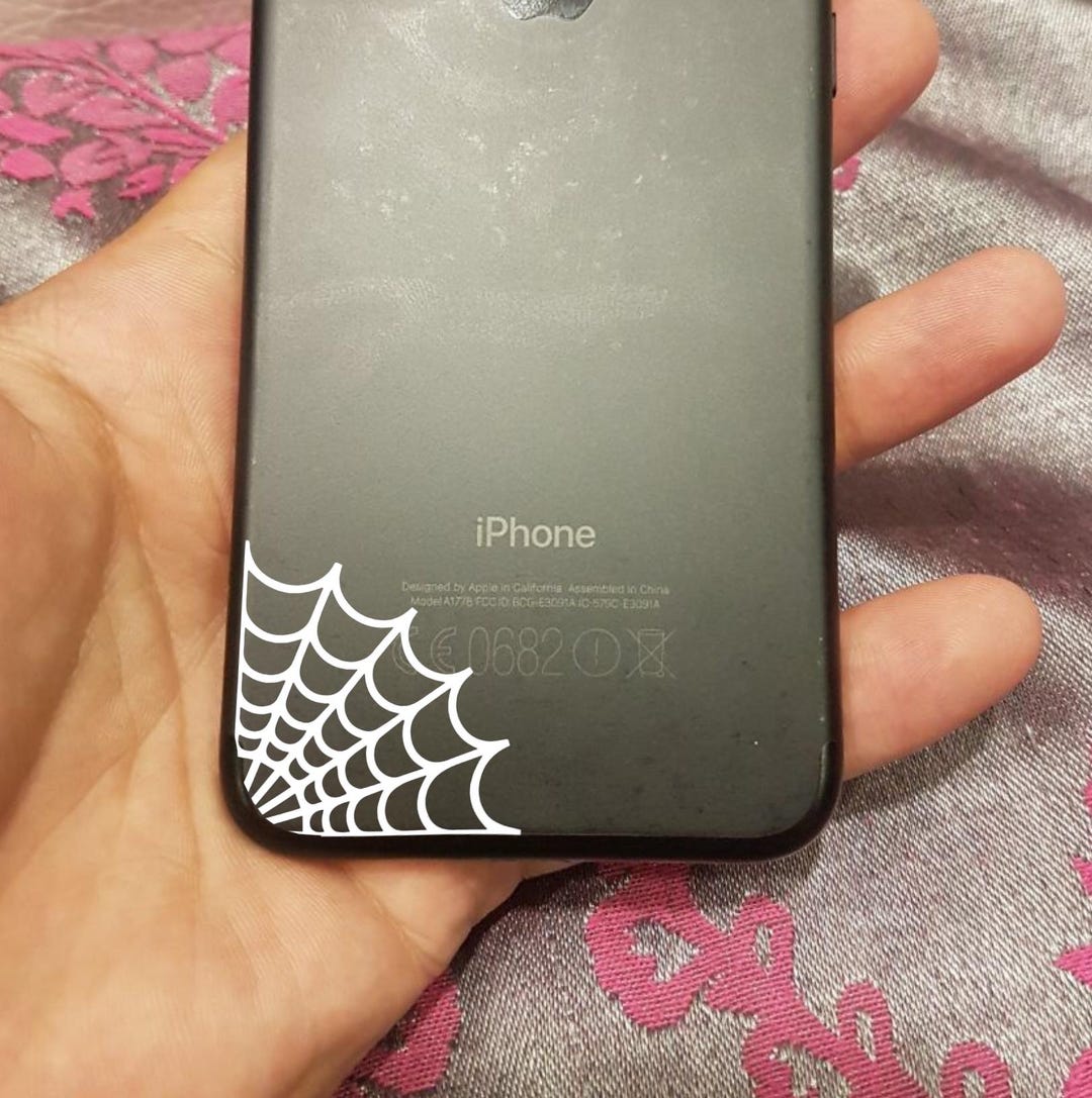 Spider Web Phone Decal, Halloween Web iPhone Sticker, Spooky Spider Web ...