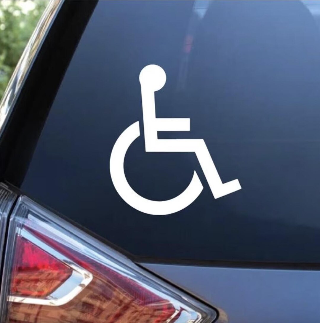 Disabled Car Sticker, Disability Sign Decal, Wheelchair Sticker, Car ...