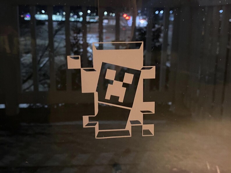 Minecraft Creeper Breaking Thru Wall Sticker for Glass Window, Bumper ...