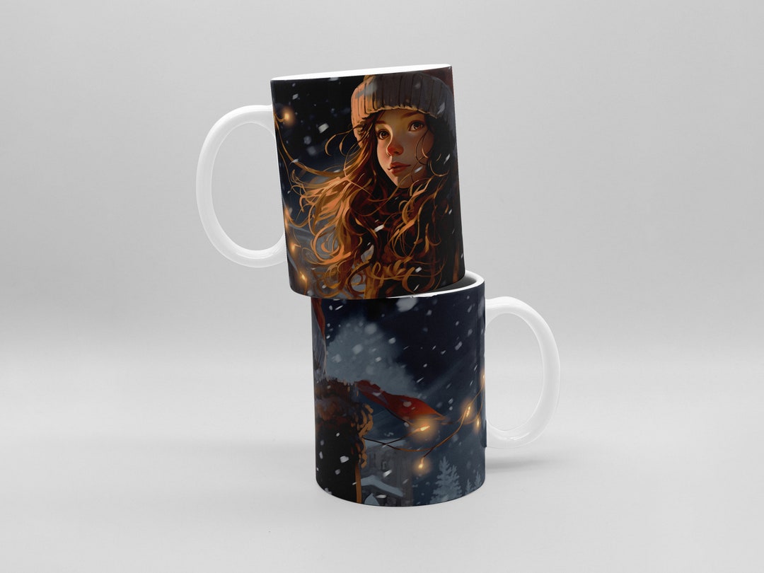 Beautiful Girl Mug Wrap, 11oz Mug and 15oz Mug, 3D Coffee Mug, 3D Mug ...