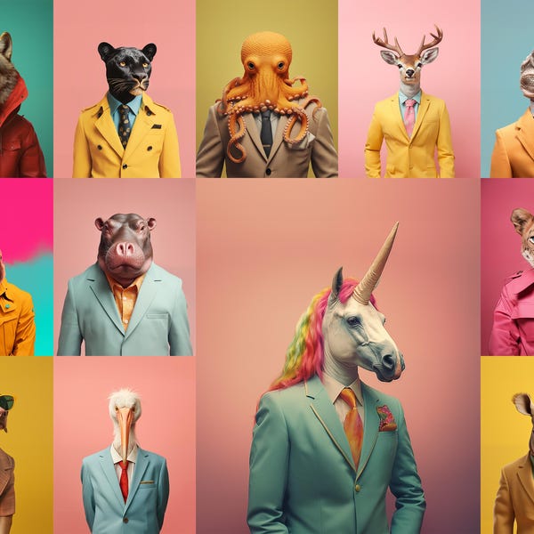 Animals in Suits - Etsy