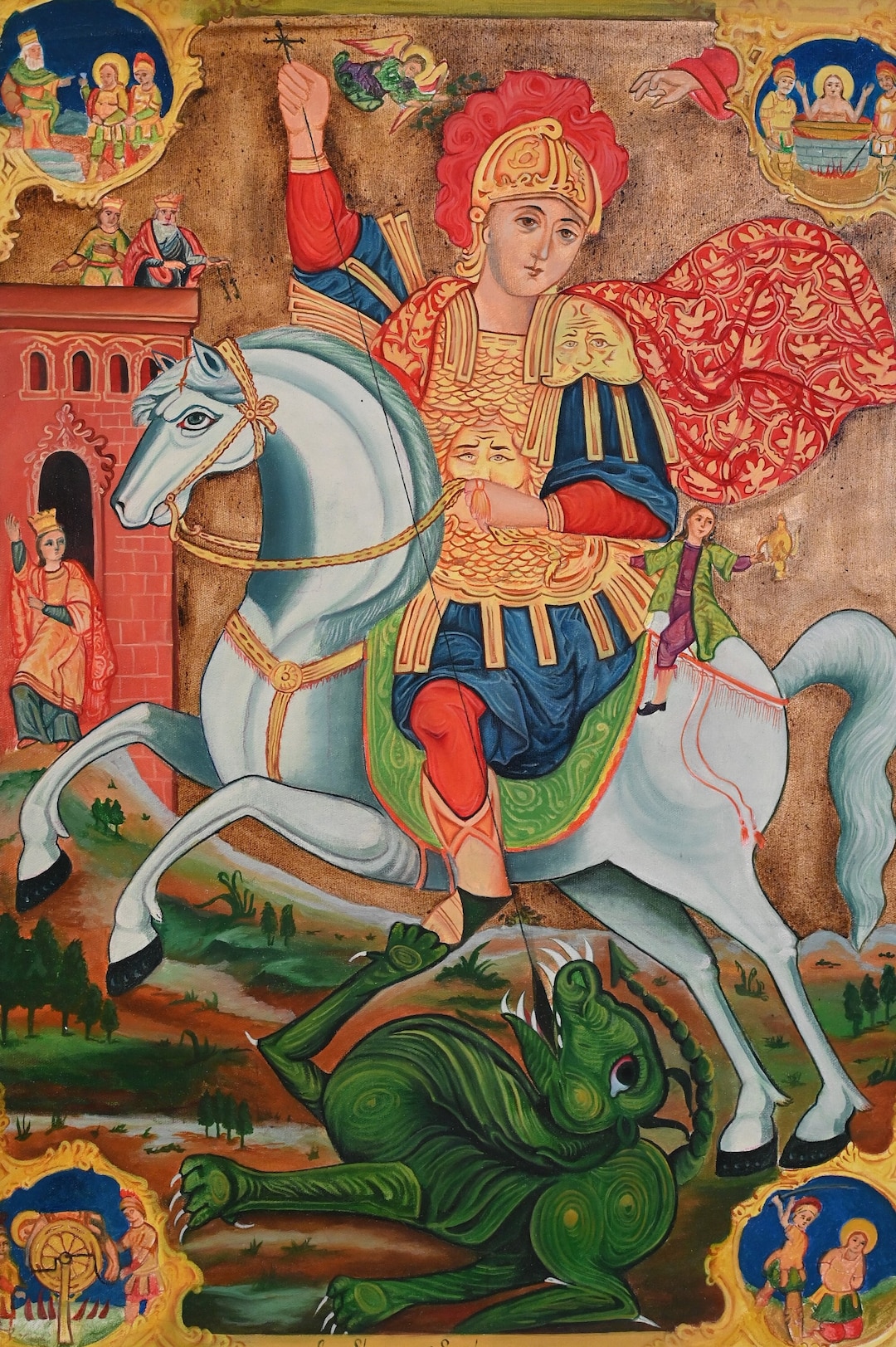 St. George Original Oil Painting - Etsy