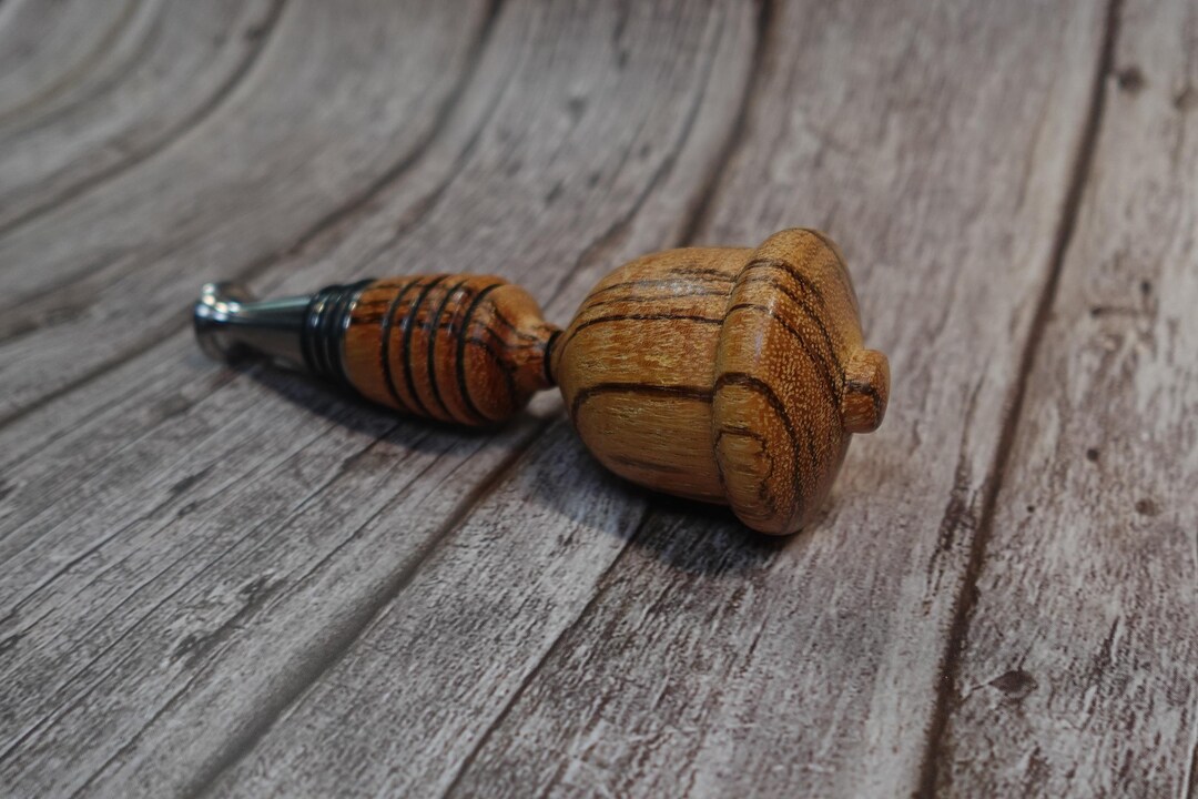 Hand Turned Acron Bottle Stop oak - Etsy
