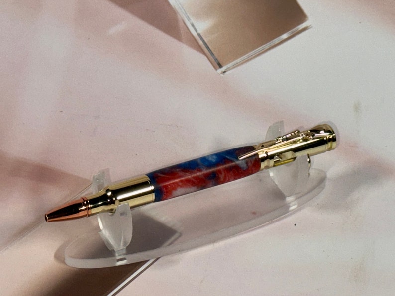 Red White and Blue 30 Caliber Pen With Gold Finish. Show Your Support ...