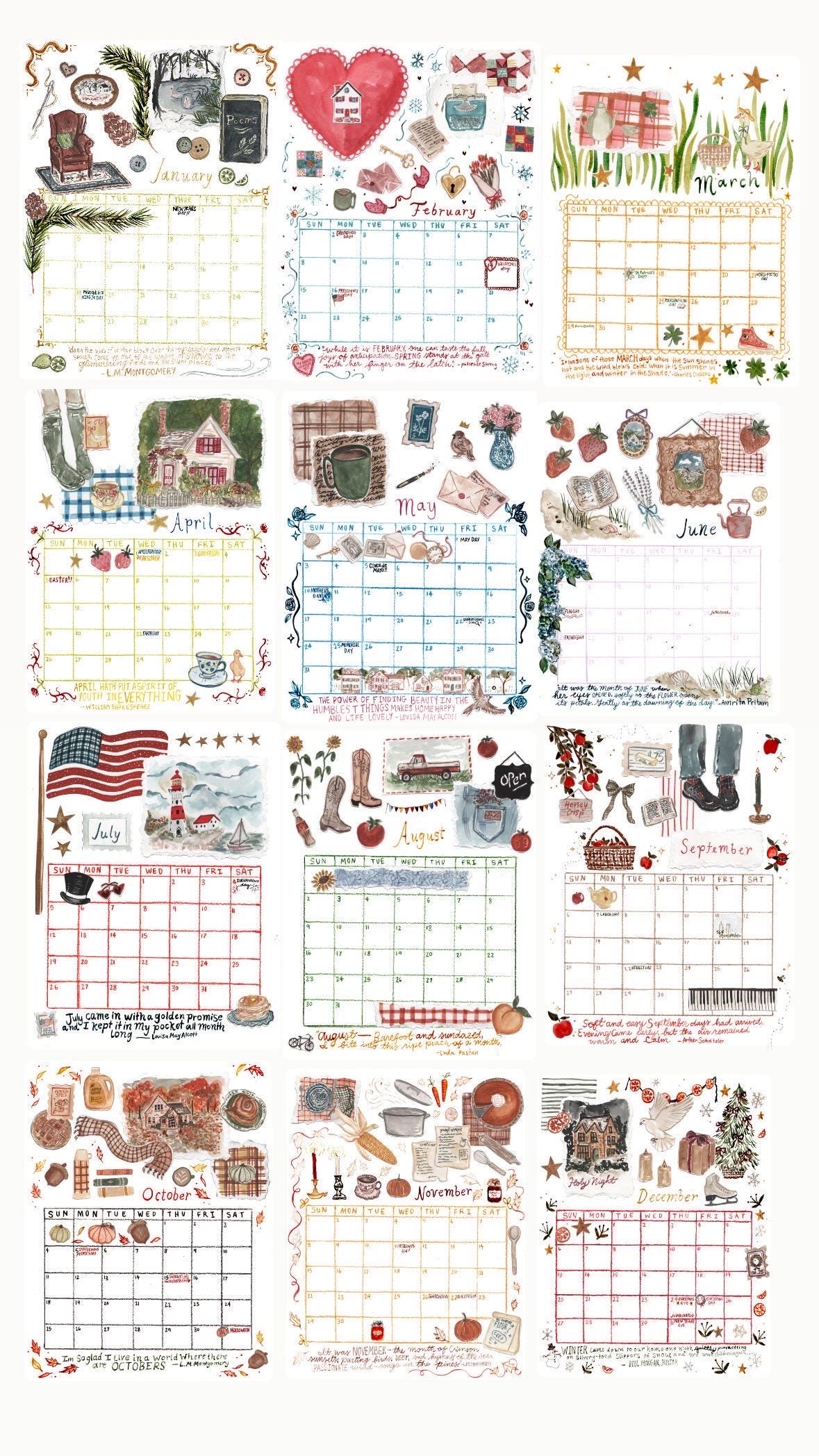 Scrips & Scraps 2026 Calendar Featuring; Paper Cutouts, Cozy Quotes ...