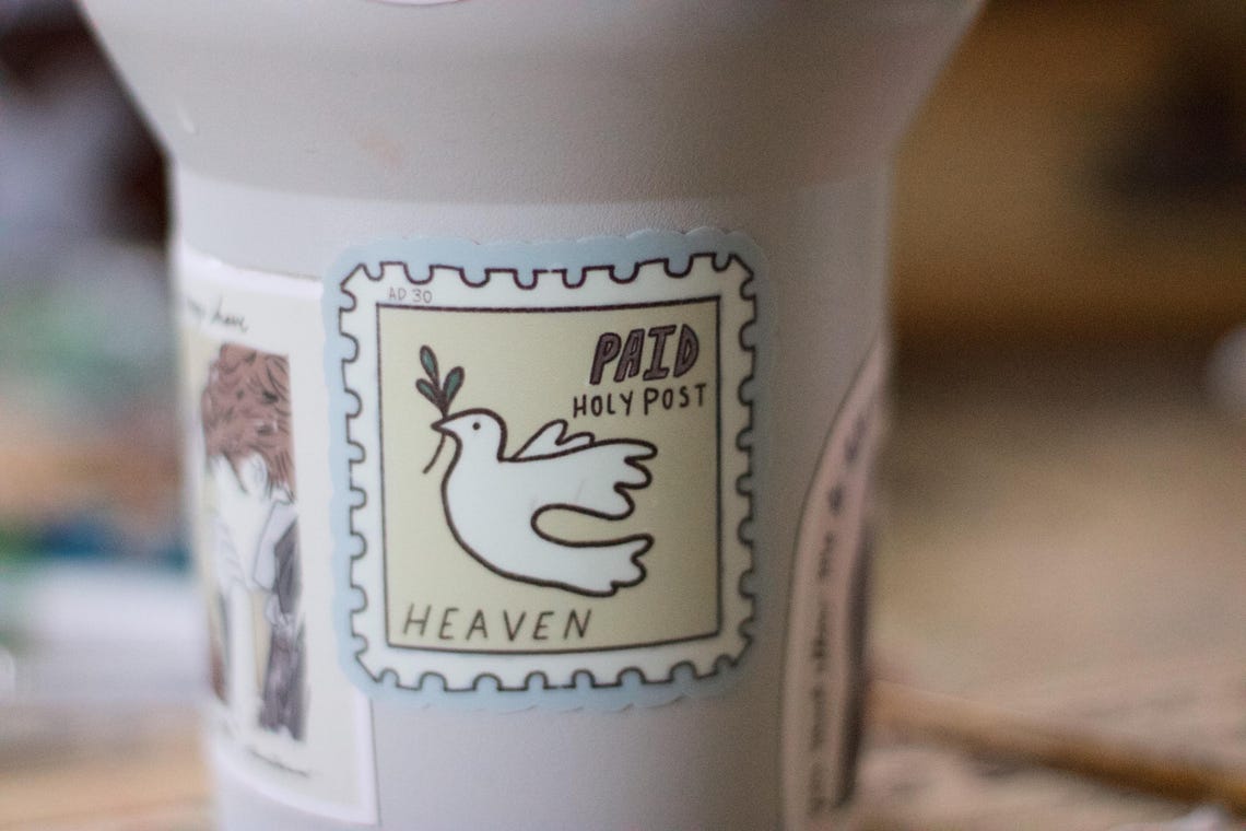 Holy Post Dove Vinyl Sticker: Christian Faith Decal for Water Bottles ...