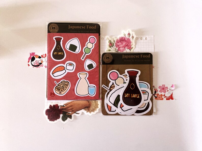 Japanese Food Sticker Sheet Cute Kawaii Sushi Takoyaki - Etsy