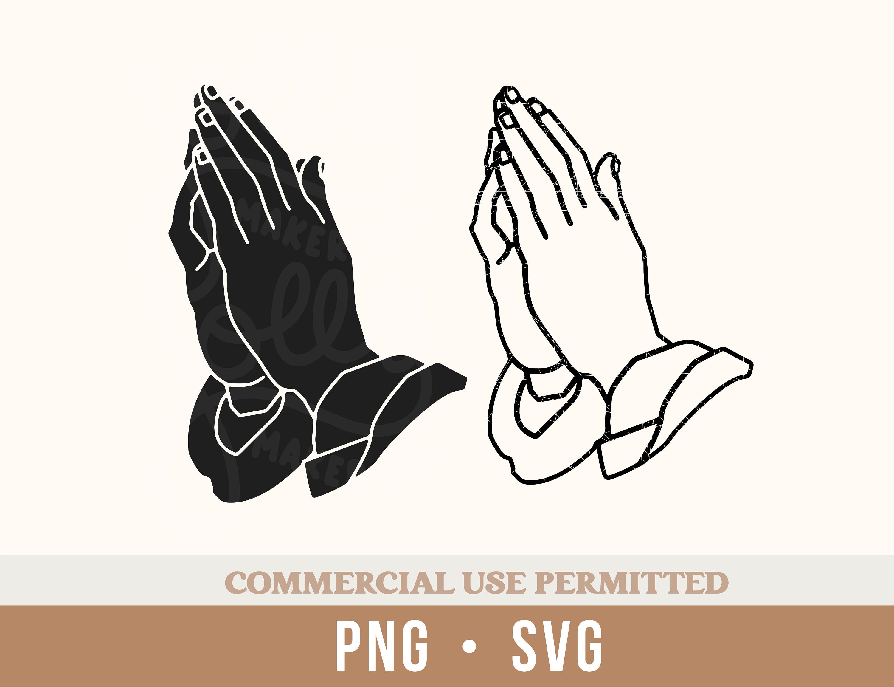 Praying Hands | Christian SVG Cut Files | Christian Vector Files ...