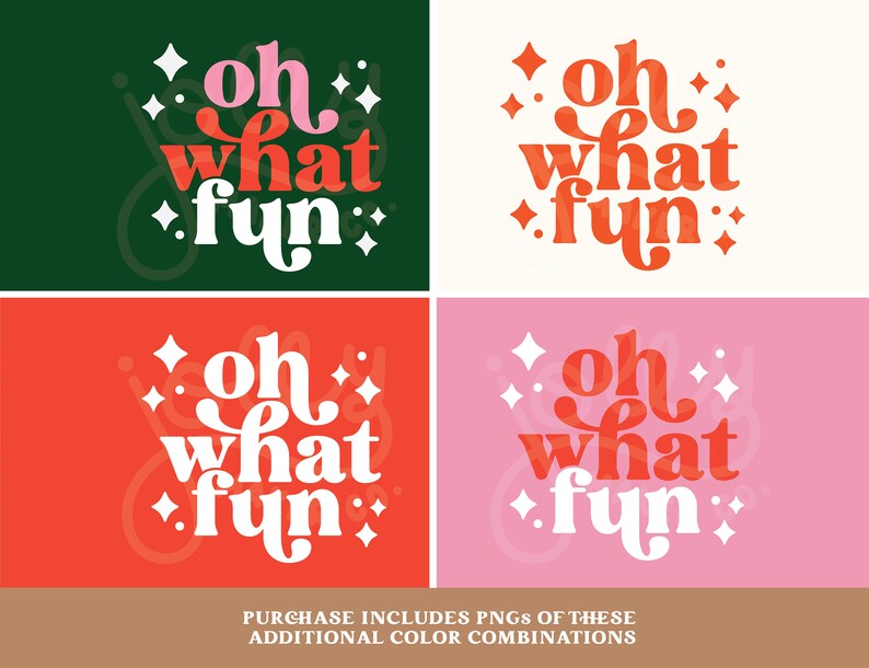 Oh What Fun SVG PNG Merry Christmas SVG Retro Christmas Sublimation ...
