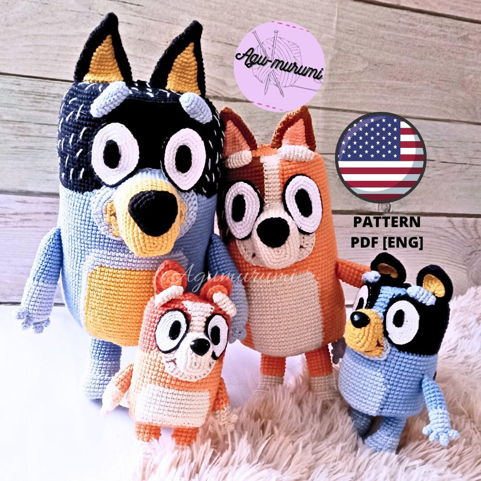 Paid Pattern Bluey Heleer Family ENGPDF - Etsy